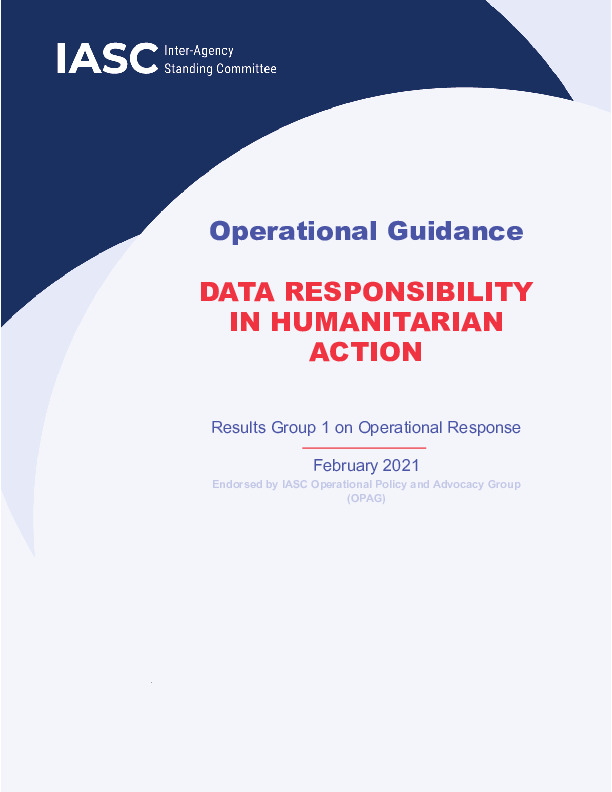 IASC Operational Guidance on Data Responsibility | Global Protection ...