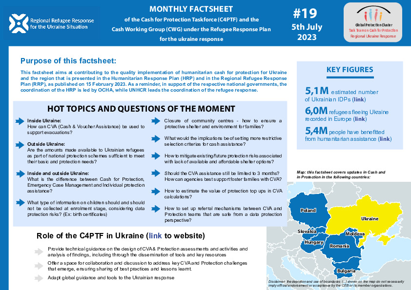 RRP - C4P Task Force in Ukraine - Factsheet #19 - June 2023 | Global Protection Cluster