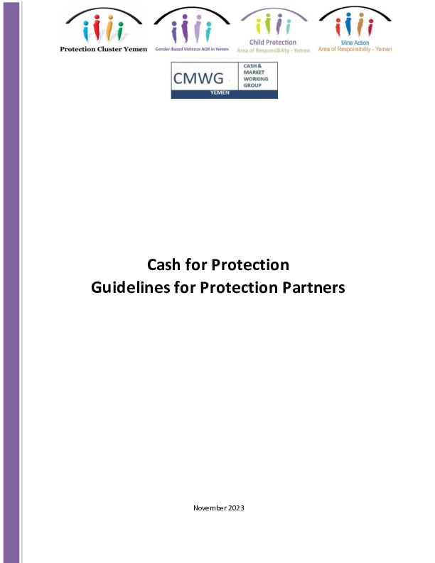 Cash for Protection Guidelines for Protection Partners - Yemen | Global ...