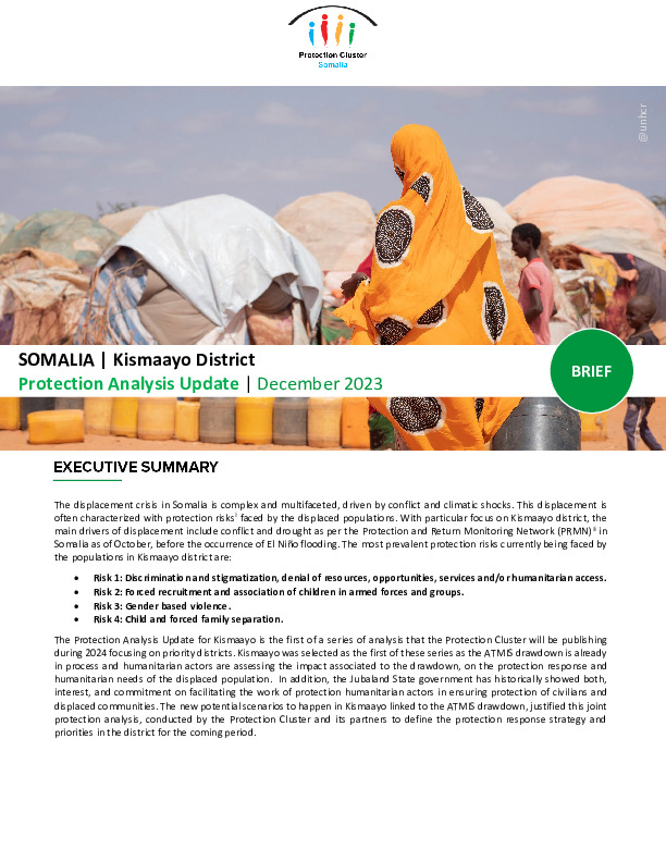 Somalia Protection Analysis Update, Kismaayo District | Global ...