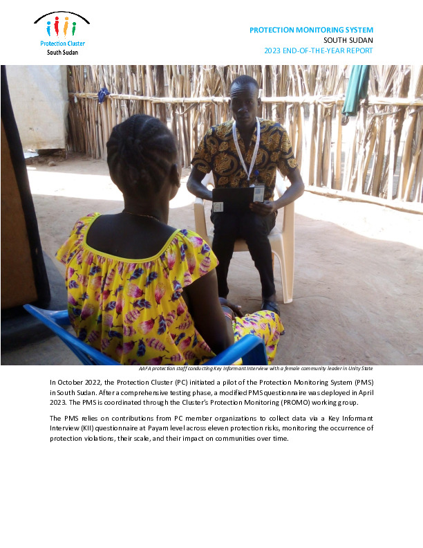 Protection Monitoring System End-of-Year Report, South Sudan | Global ...