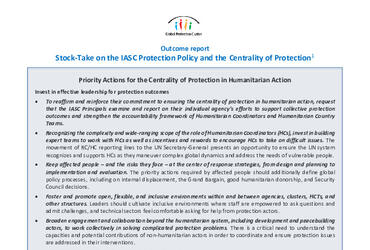 GPC Protection Mainstreaming Training Package | Global Protection Cluster