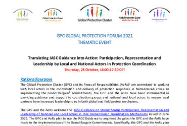 GPC Protection Mainstreaming Training Package | Global Protection Cluster