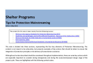 GPC Protection Mainstreaming Checklist – Health | Global Protection Cluster