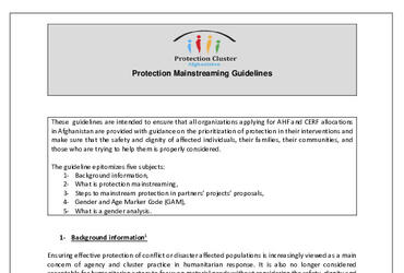 GPC Protection Mainstreaming Checklist – WASH | Global Protection Cluster