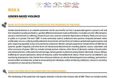 Protection Risks: Explanatory Note | Global Protection Cluster