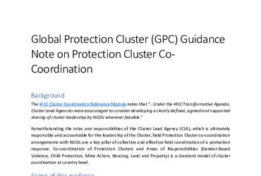 UNHCR Inter-Agency Coordination Course Module 1 | Global Protection Cluster